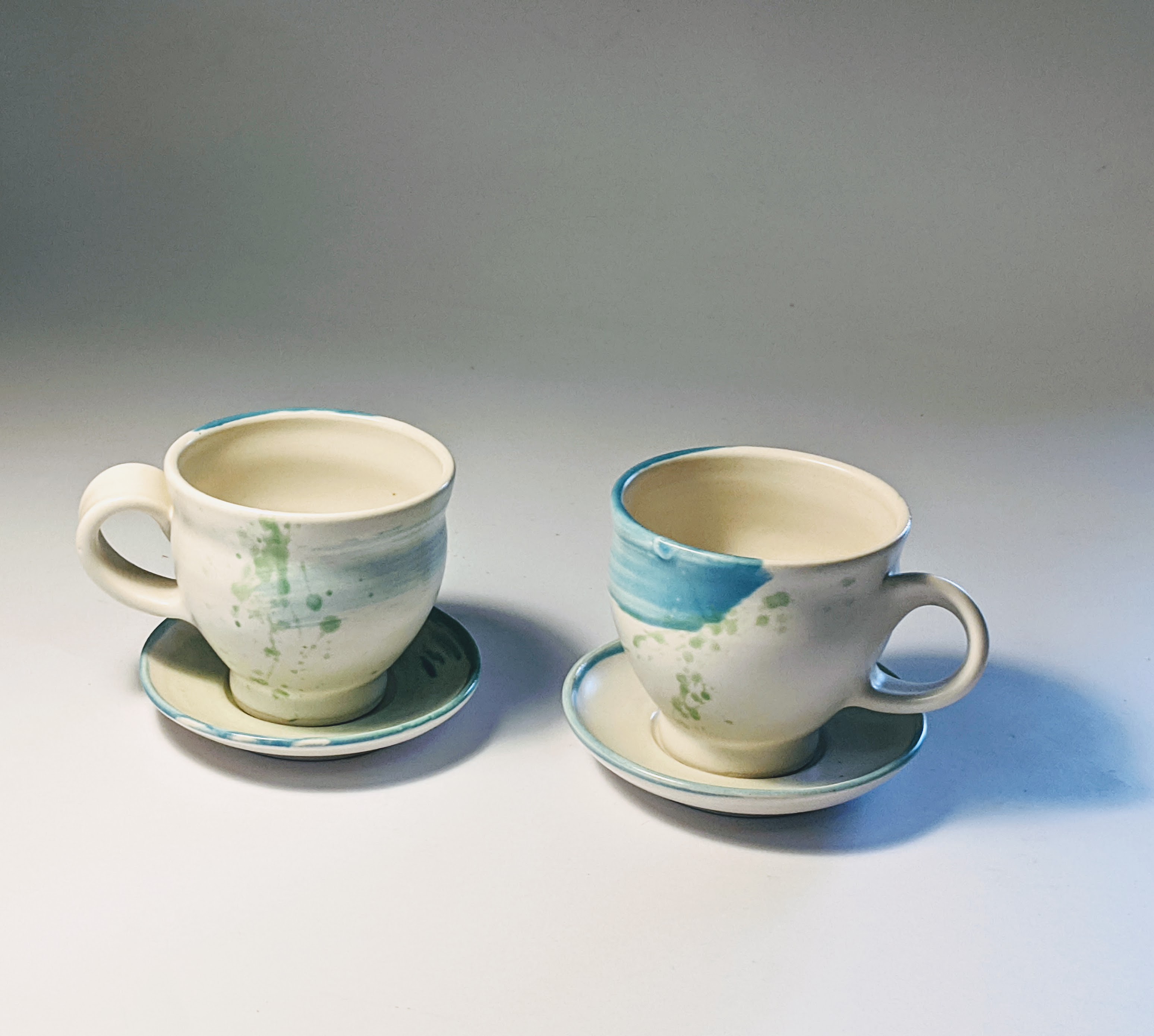 pastel teacup set - pj pottery