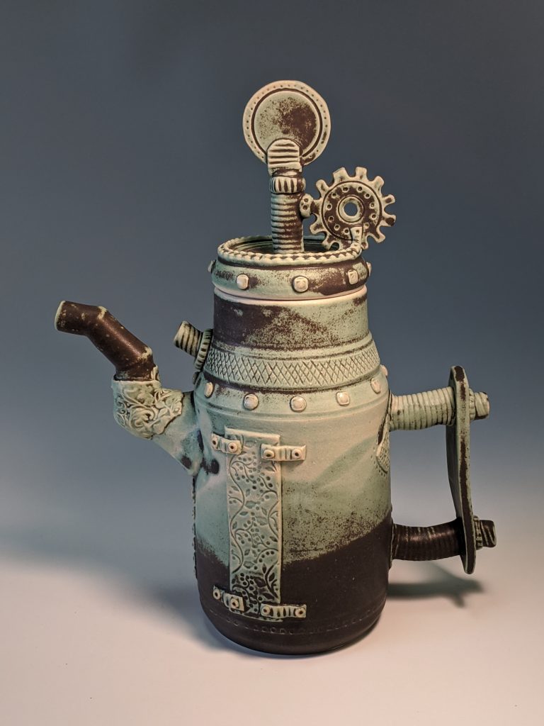 Not Rocket Powered - Steampunk Teapot - PJ Pottery