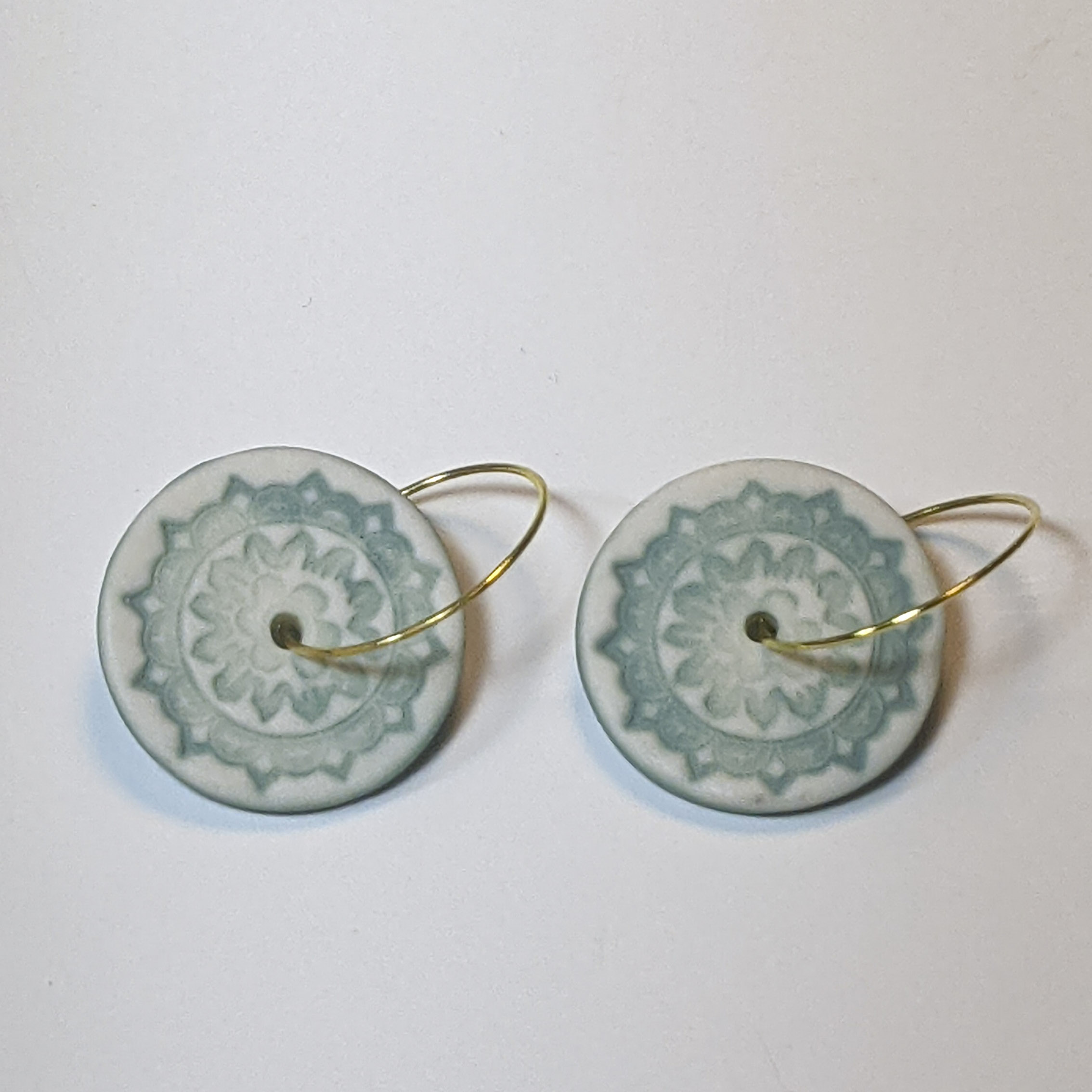 Pastel jade mandala earrings - pj pottery