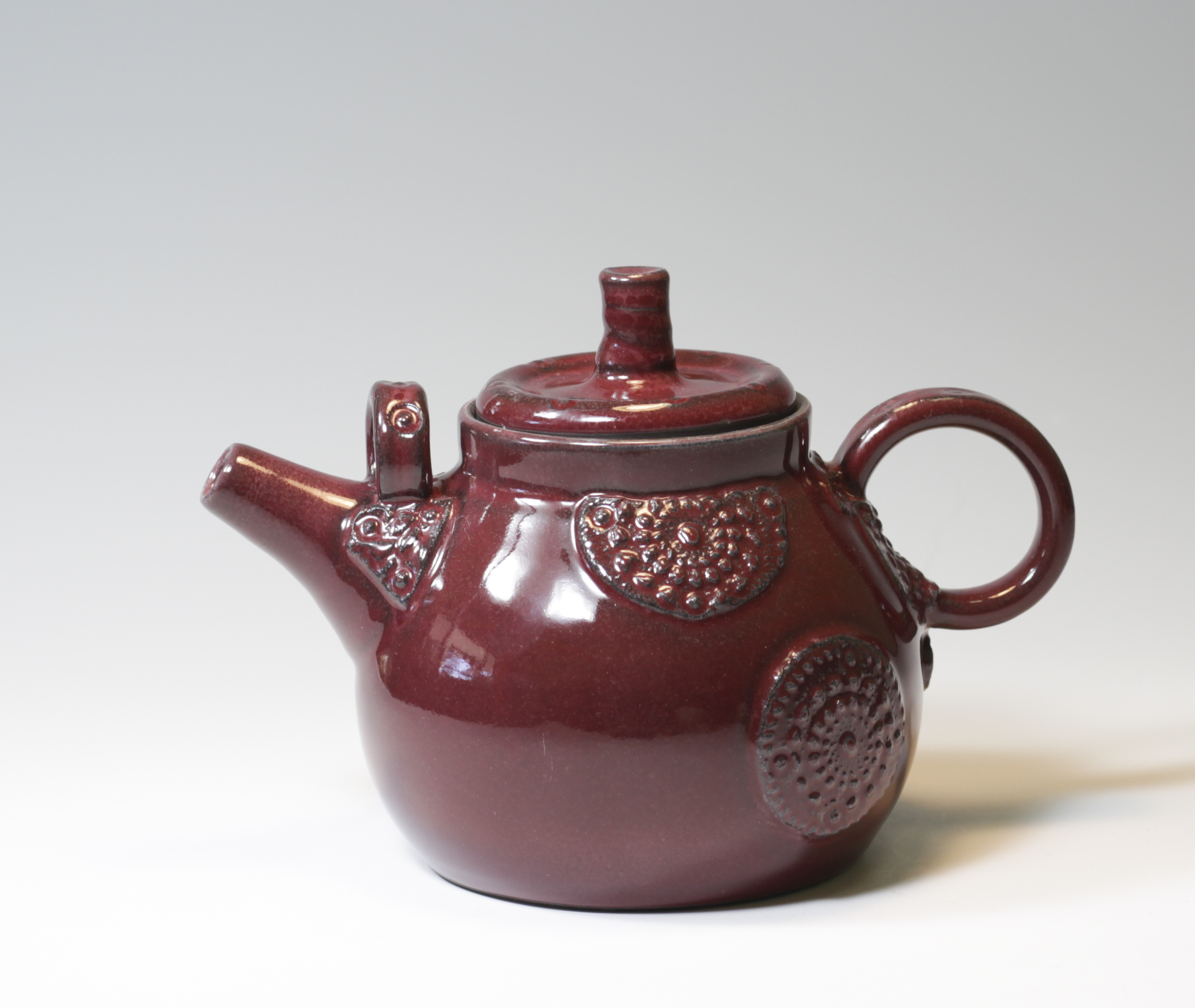Cherry Red Teapot - pj pottery