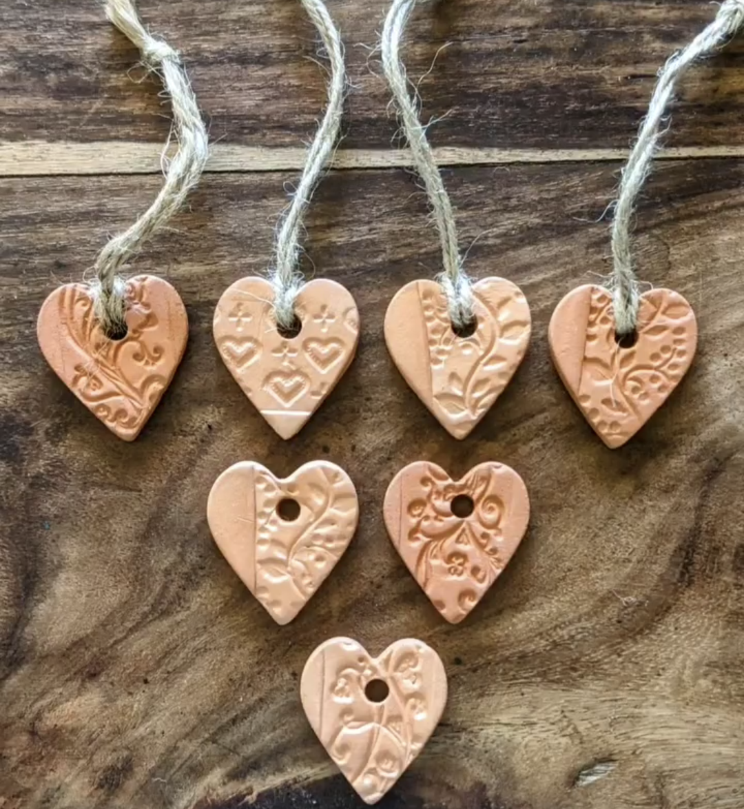 Handmade ceramic scented hearts collection - pj pottery