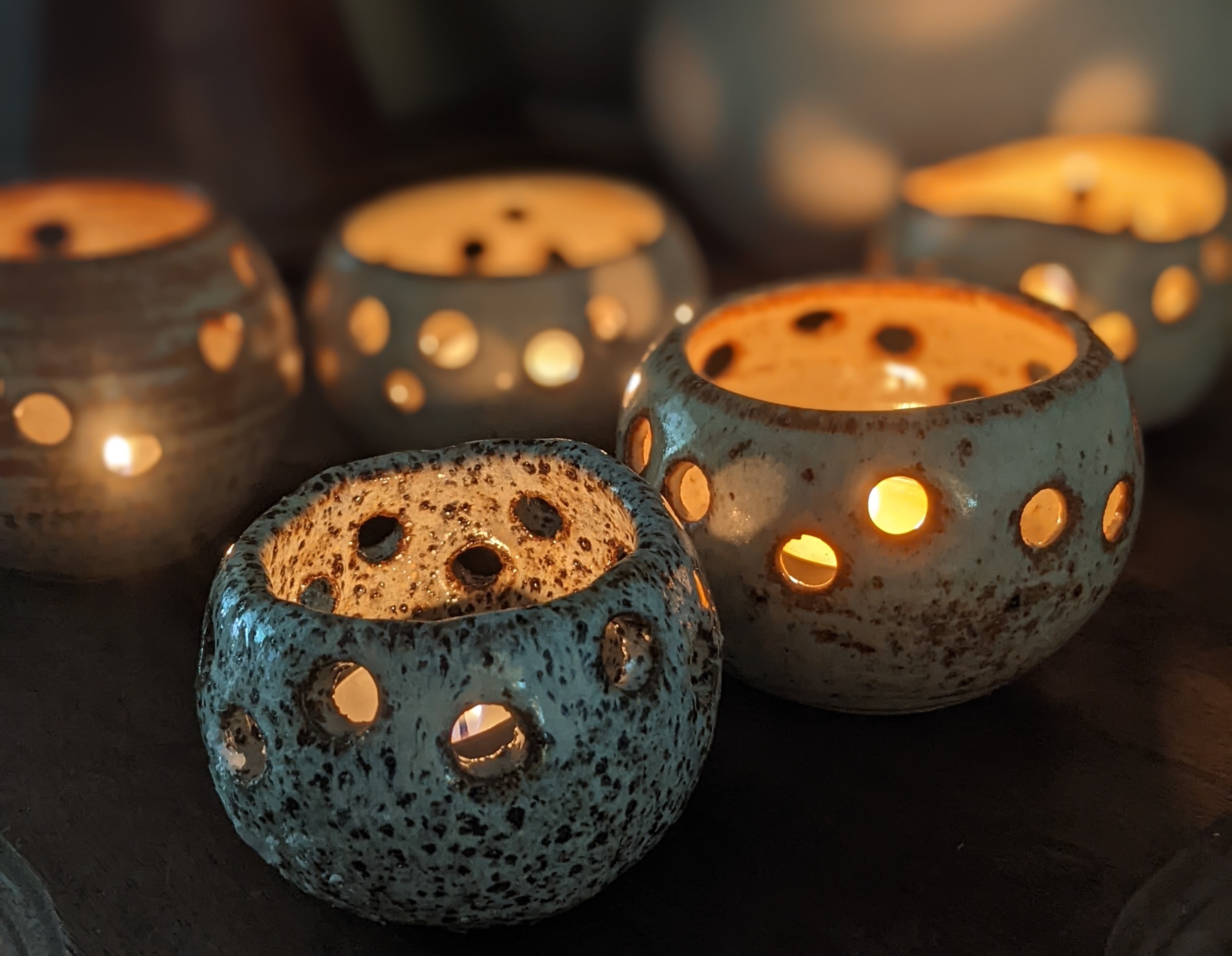 Love Lights, handmade ceramic tealights - pj pottery