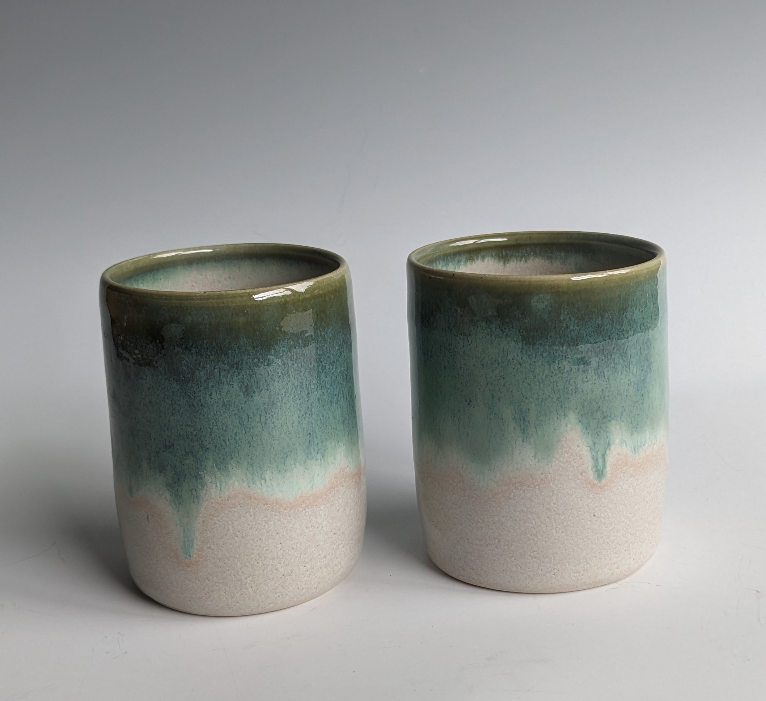 Seascape beakers set of 2 - pj pottery