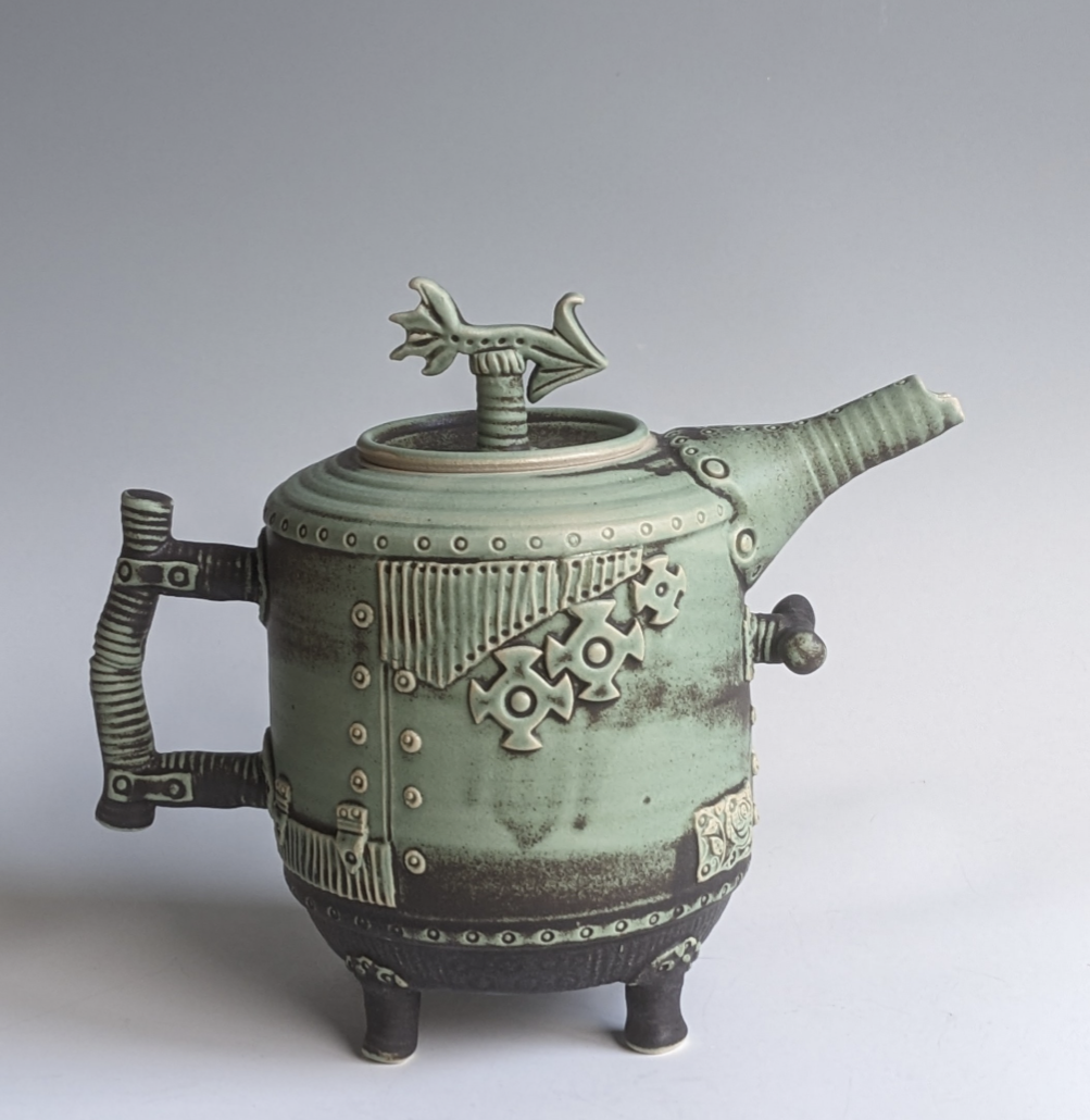 Australian made unique collectible Steampunk pottery teapot