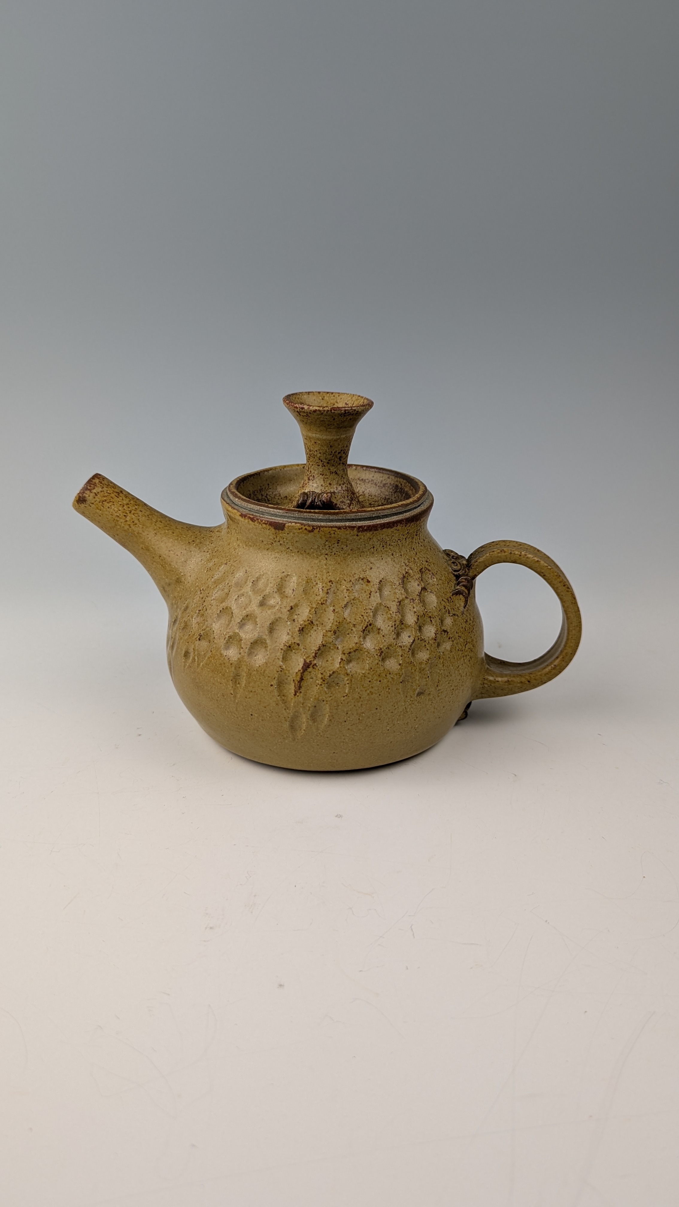 Golden mustard tea set - pj pottery